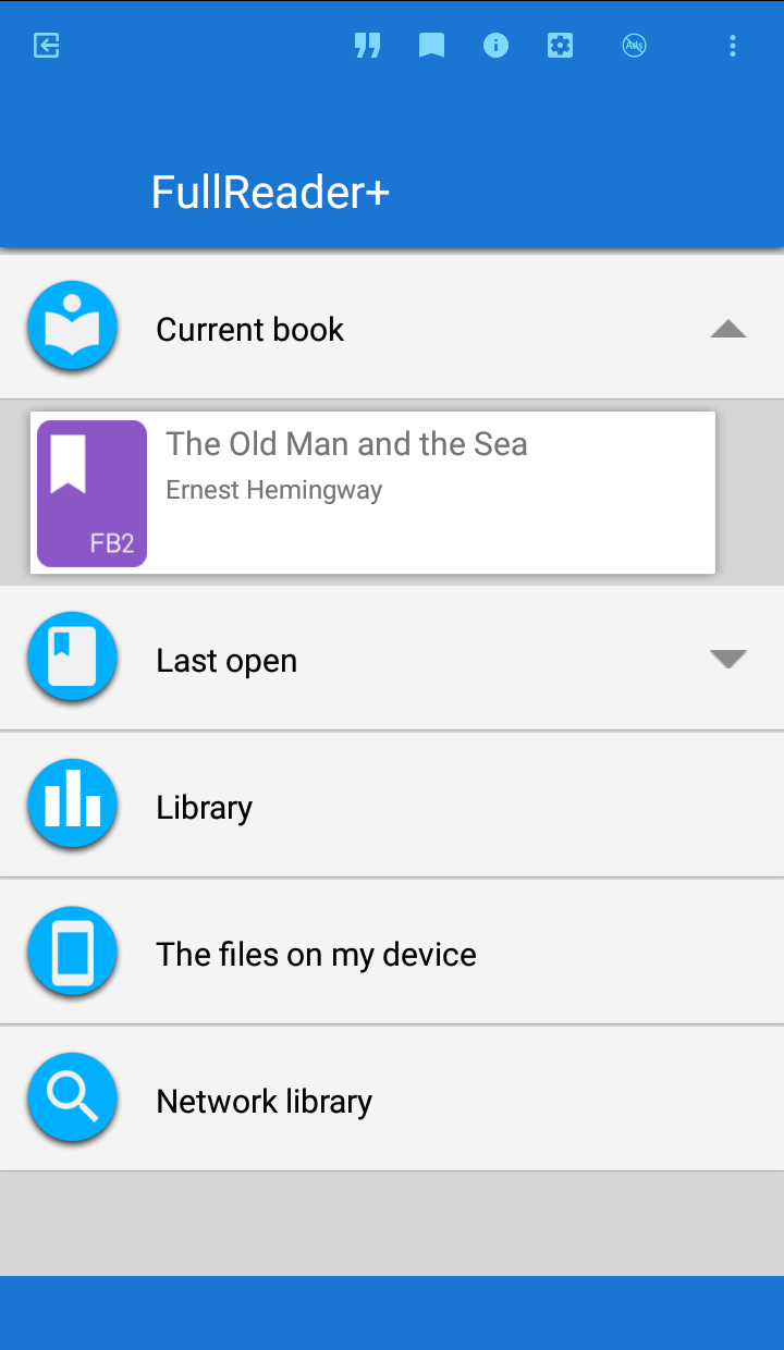 FullReader, a free e-book reader for Android