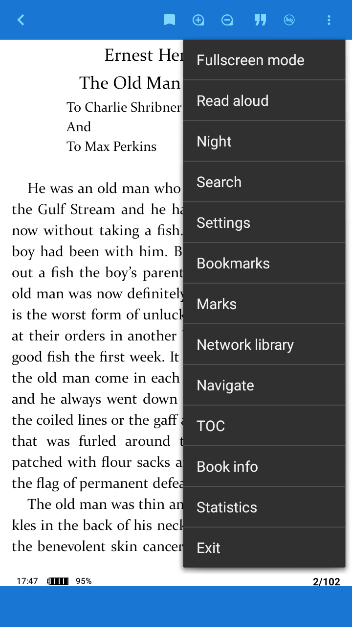 FullReader, a free e-book reader for Android